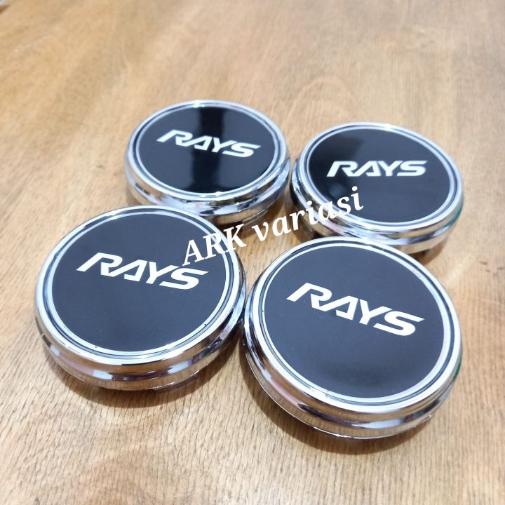 dop roda tutup velg racing RAYS chrome diameter 6.5 cm harga set ...