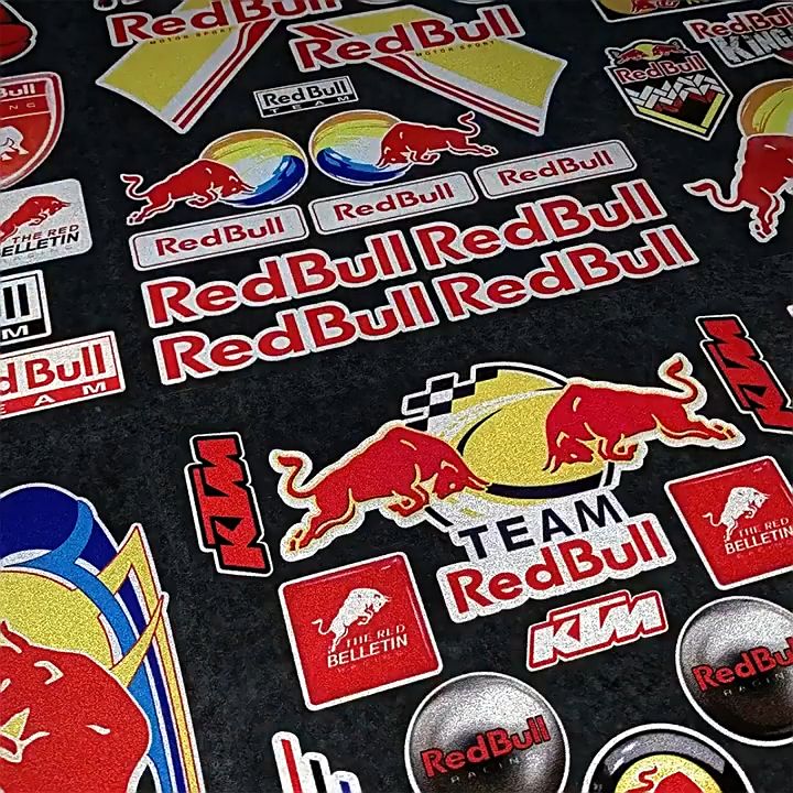 Motorcycle Personality Modification Stickers Red Bull Sticker Helmet ...