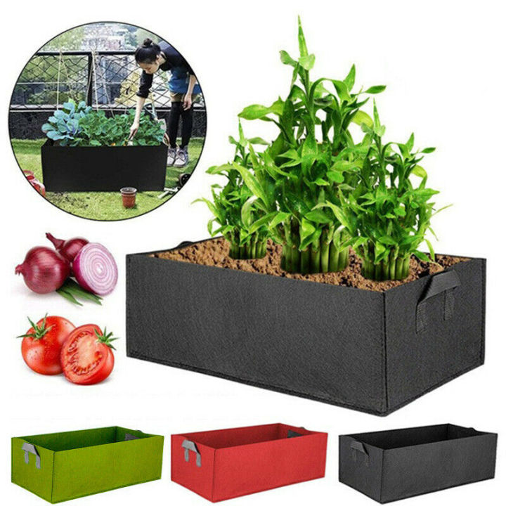 Outdoor Raised Bed Garden Planter Box Pasu Bunga Besar Fabric Vegetable ...