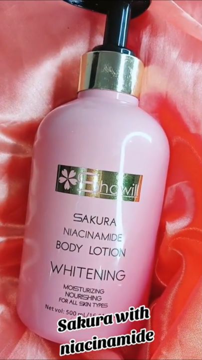 Shawill Sakura NIACINAMIDE Body Lotion Whitening Moisturizing Nourishing For All Skin Long ...