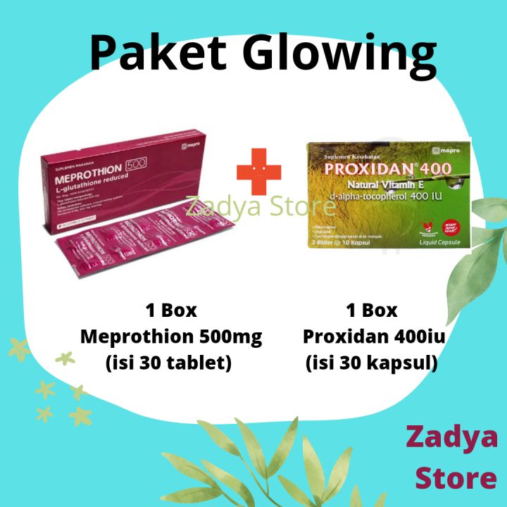 PAKET GLOWING! Meprothion 500mg 1 box dan Proxidan 400iu 1 box | Lazada ...