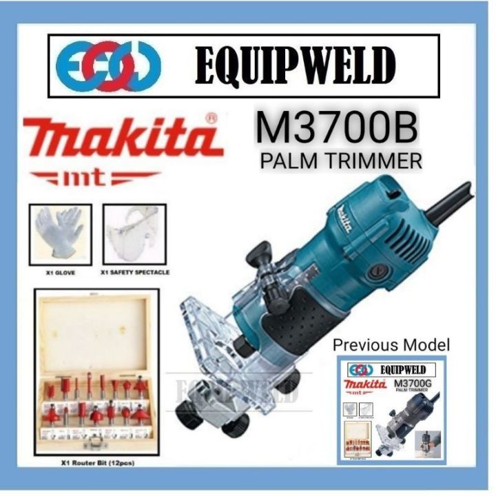 MAKITA MT M3700B 1/4" PALM TRIMMER WOOD ROUTER 530W 6MM REPLACE M3700G ...
