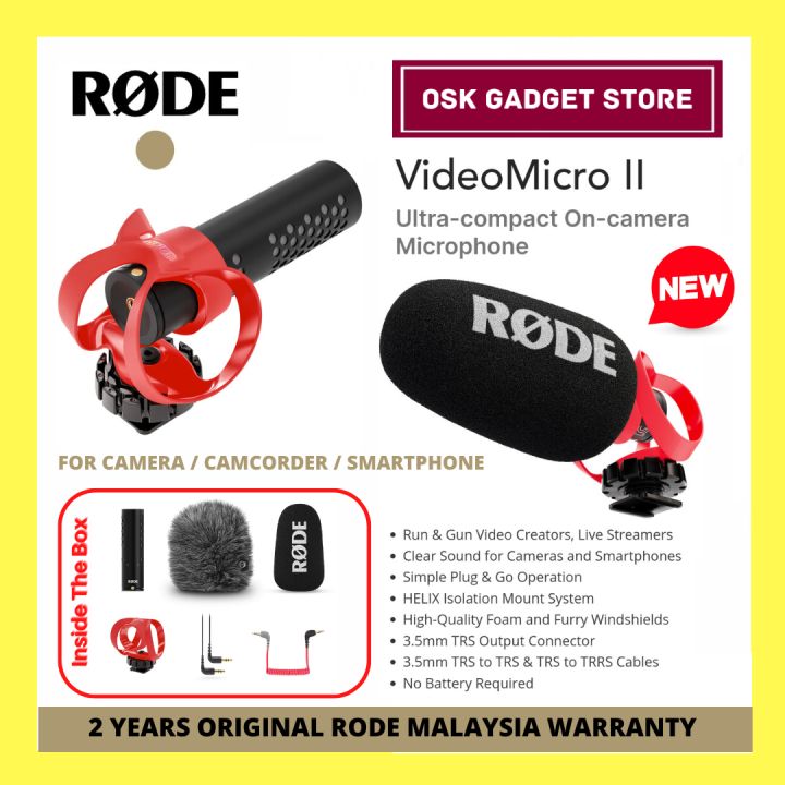 Rode VideoMicro II Ultra Compact On Camera Shotgun Microphone | 3.5mm ...