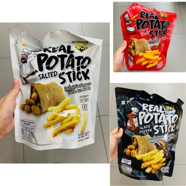 มันฝรั่งแท้ชนิดแท่งทอดกรอบ Real Potato Stick ตรา NOI เอ็นโอไอ (Tobg ...
