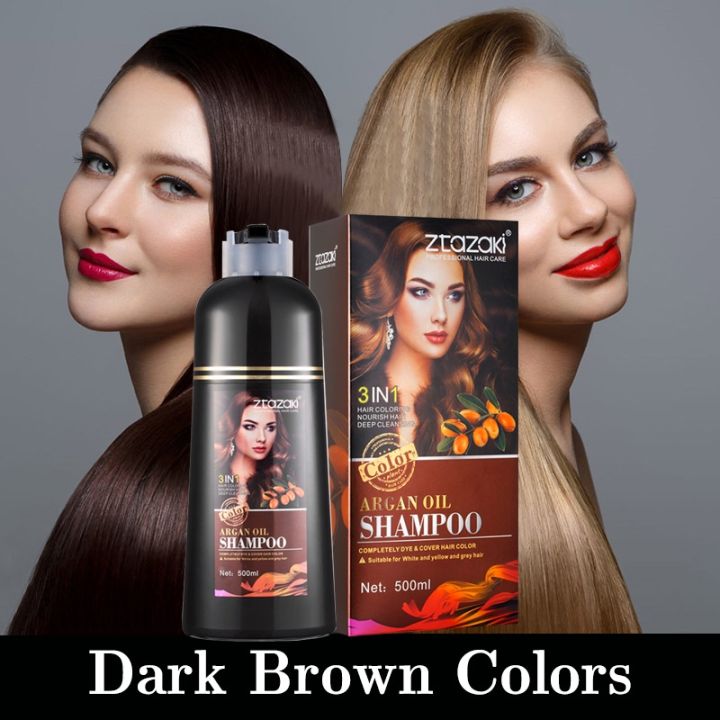 3 IN 1Black /Brown Shampoo Natural Plant Herbal Essence Shampoo Brown ...