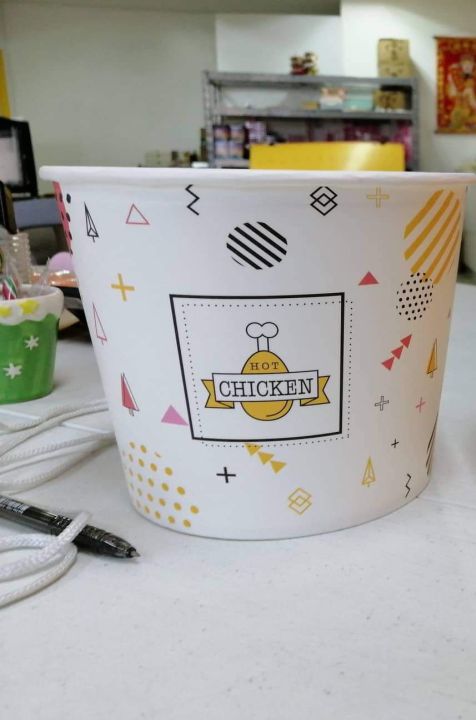 Printed Chicken Bucket sold by 25 pcs(white)85 oz.with lid | Lazada PH