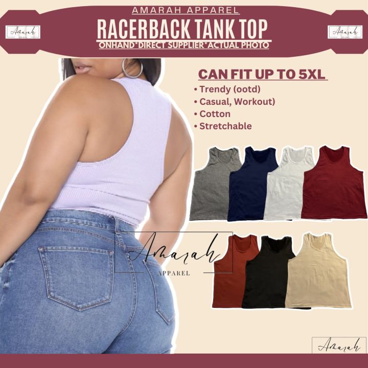 Natasha Plus Size Long Racerback Sando Top | Lazada PH