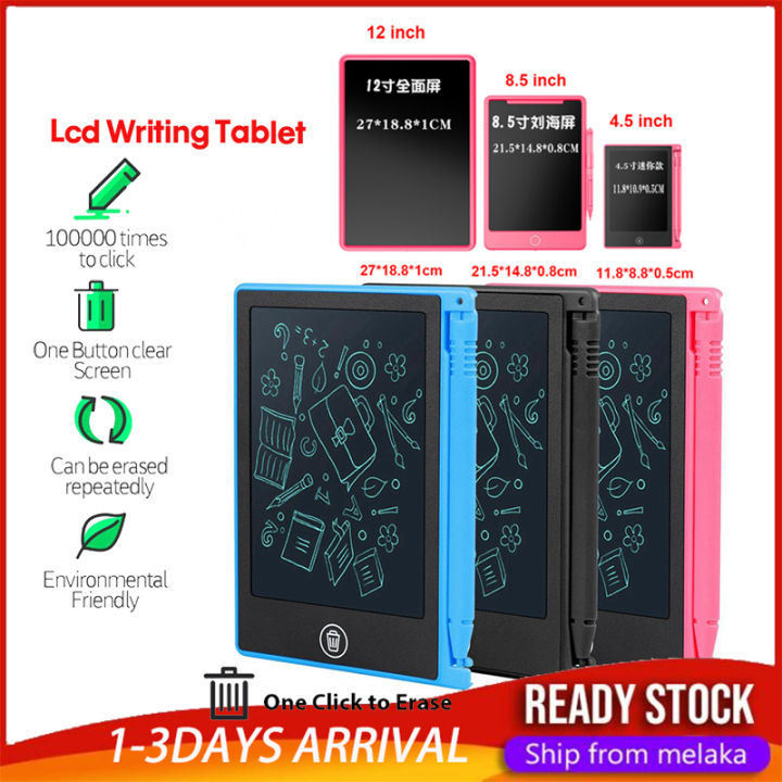 LCD Writing Pad 4.5/8.5/12 Inch Portable LCD Writing Tablet Drawing ...