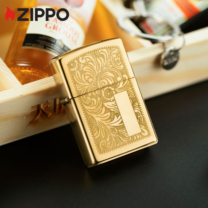 Zippo Venetian® Design High Polish Brass Pocket Lighter | Zippo 352Bการออกแบบสไตล์เวนิส（ไฟแช็ก ...