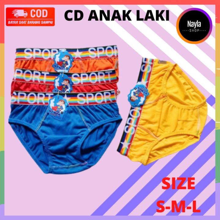 Celana Dalam Anak Sport Karet Besar Untuk Umur 5 - 13 Tahun Pakaian ...