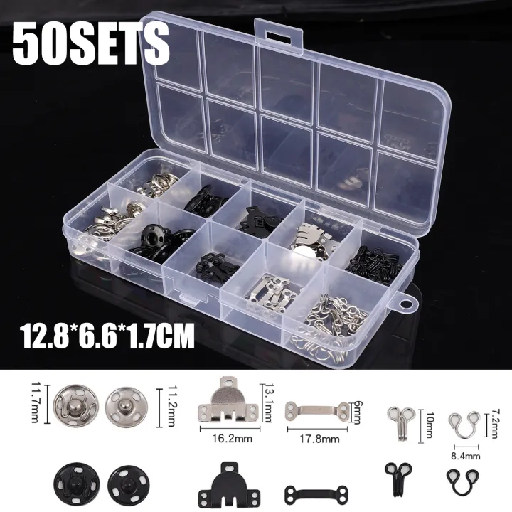 100Pcs Invisible Snap Set Hidden Buckles Sewing Hooks and Eyes Snap ...