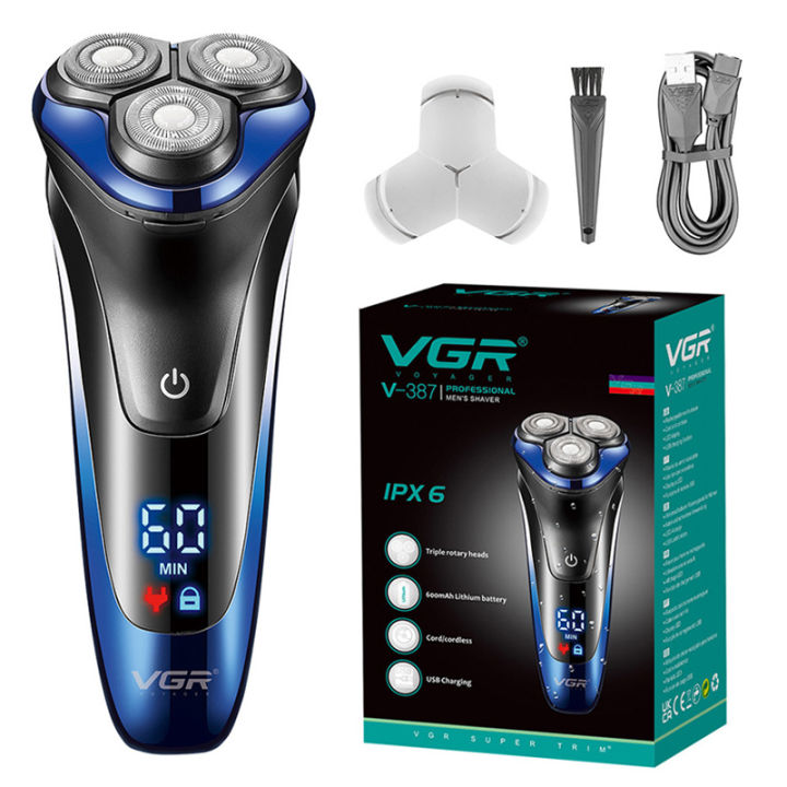 VGR Wet Dry Electric Shaver For Men Rotary Beard Electric Razor Shaving ...