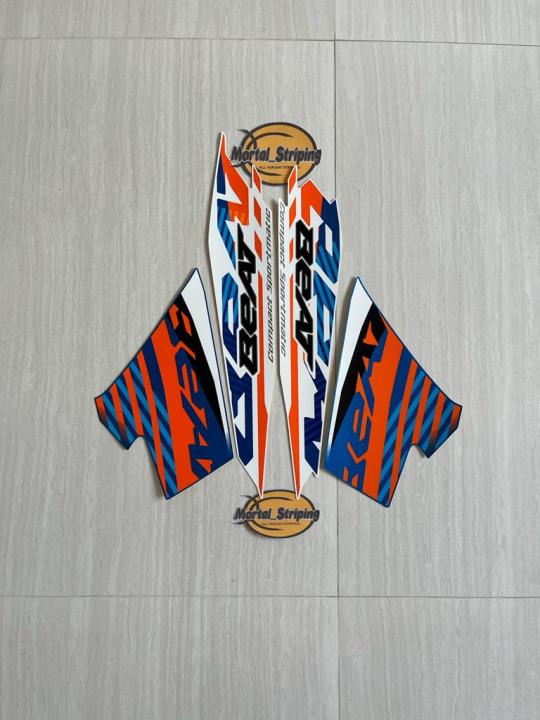 STIKER STRIPING & LIS BODY HONDA BEAT FI NEW 2021 2022 BIRU PUTIH ...