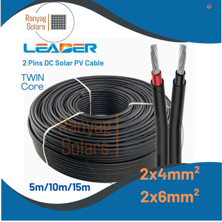 Solar Cable 2x4mm² 2x6mm² Leader PV Wire Twin Core | Lazada PH