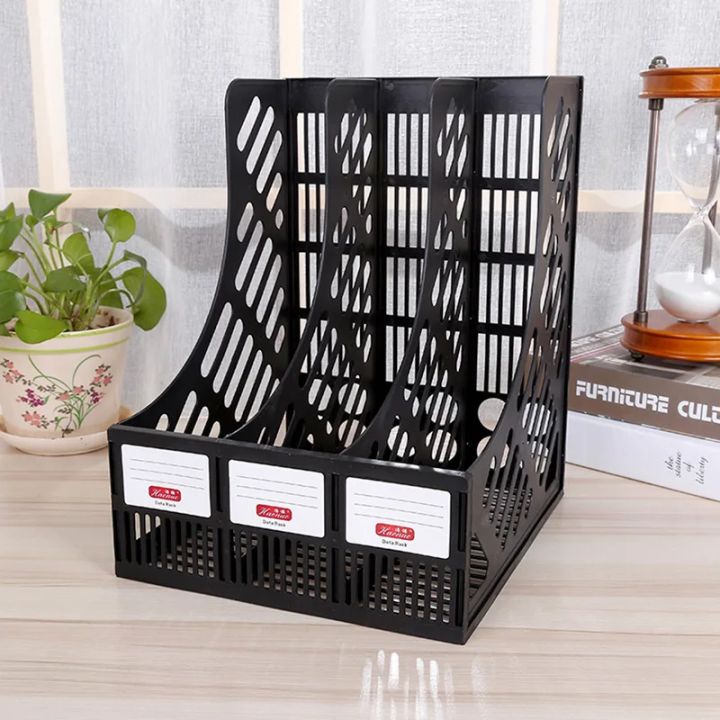 Office Desktop File Organizer Rack Plastic Four-Column A4 Document ...