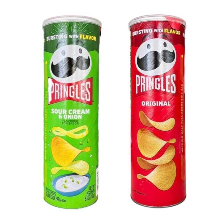 Pringles USA . (158 กรัม)พริงเกิ้ล มันฝรั่งทอดกรอบ รสซาวครีมและหัวหอม ...