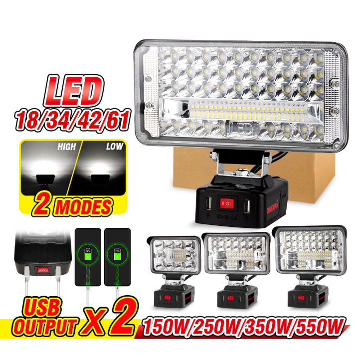 （free gift）550W 5000 K 57 LEDS LED Work Lights Flashlights Dual USB ...