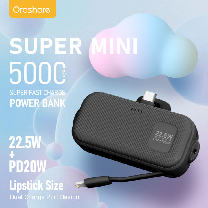 Orashare PNC05Pro 5000mAh Super Mini Powerbank 22.5W Fast Charge Type C ...