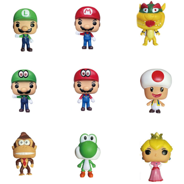 POP Super Mario Bros Figure Princess Peach Bowser Luigi Yoshi Donkey ...