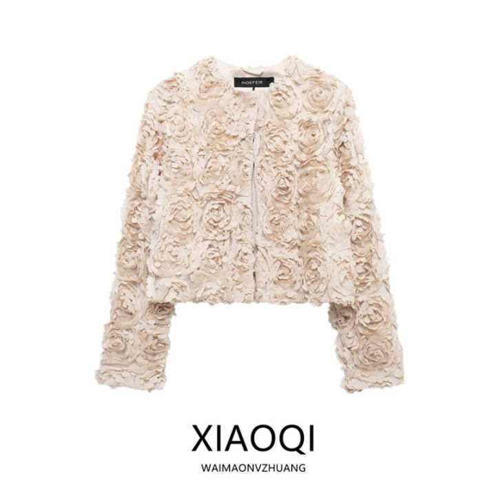 European Style 2024 Autumn New Women's Design Versatile Short Floral ...