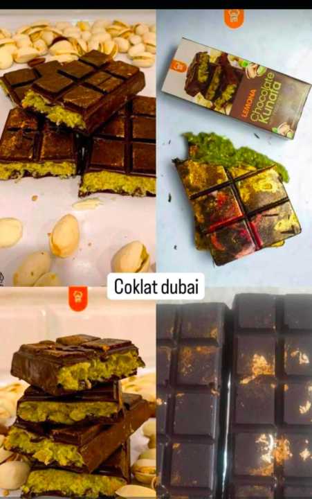 Coklat dubai LEMONA CHOCOLATE KUNAFA With Pistachio berat 70 gram | Lazada Indonesia