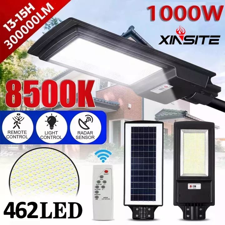 XINSITE 1500W Đèn LED Năng Lượng Mặt Trời Ngoài Trời Đèn Tường Năng ...