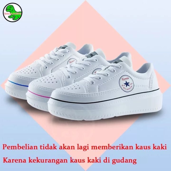sepatu snekers/sepatu korean style sepatu komin putih k076 | Lazada ...