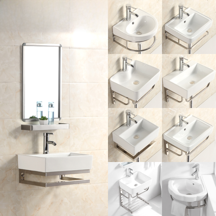 Wall-Mounted Wash Basin Small Apartment Balcony Mini Table Triangle ...