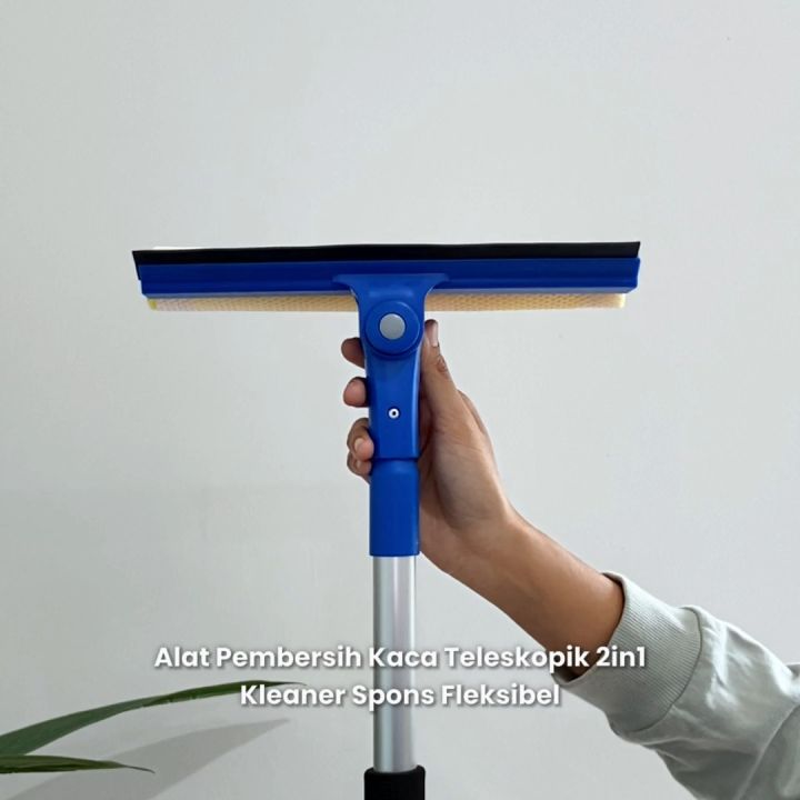 Kleaner Alat Pembersih Kaca Teleskopik 2 in 1 Dengan Sponge dan Wiper ...