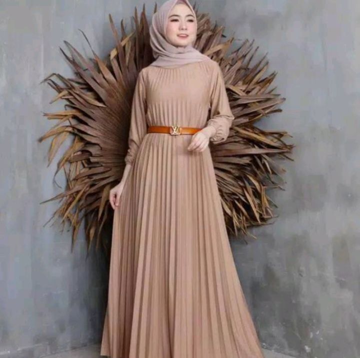 GAMIS PLISKET//MAXI DRESS STANDAR | Lazada Indonesia