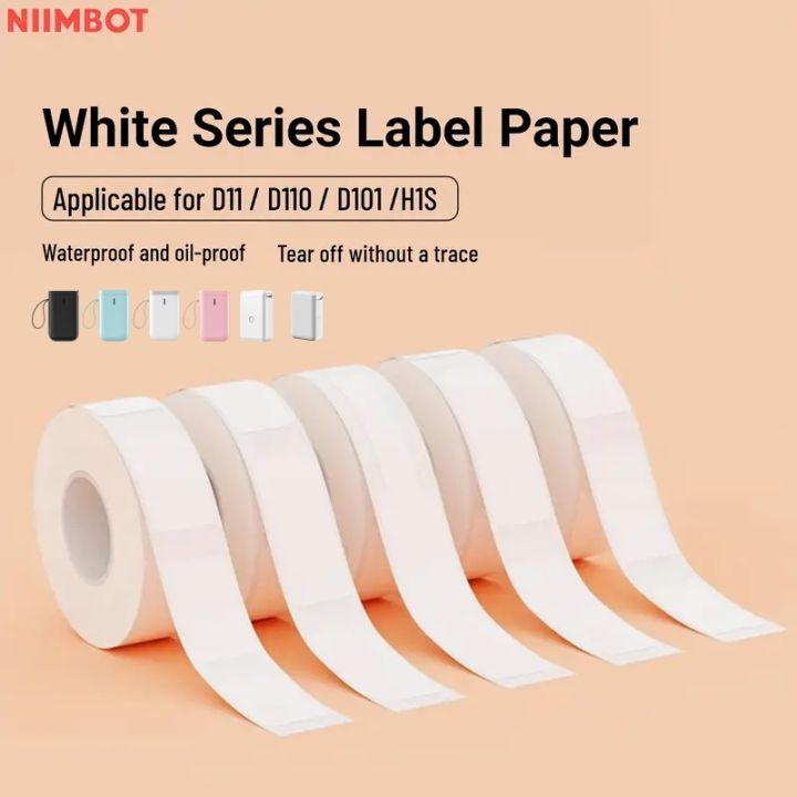 Niimbot White Label Sticker For D11 D110 D101 Self-Adhesive Label Pure White Waterproof Anti-Oil ...