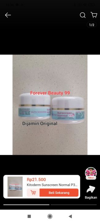 skincare kitoderm sunscreen normal p30 sunblock spf 30 warna pink BPOM ...