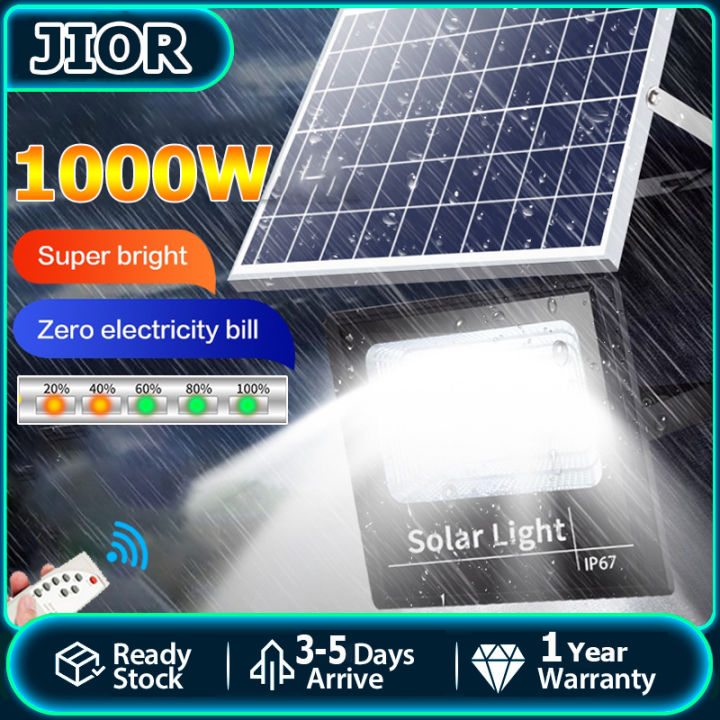 [1 Years Warranty] 1000W LED Solar Light with Solar Panel Outdoor ...