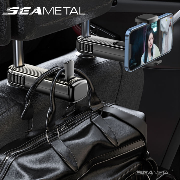 SEAMETAL Car Seat Backrest Hook 360 ° Rotating Mobile Phone Bracket ...
