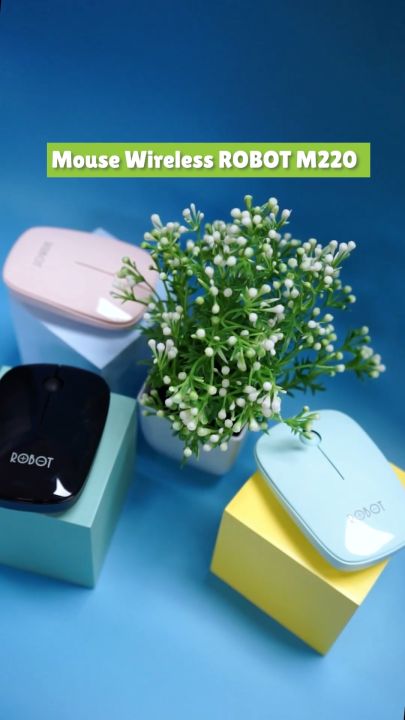 Robot Mouse Wireless M220 2.4GHz Optical 1600DPI dengan Receiver USB ...