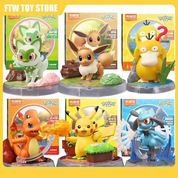 BLOKEES Original POKEMON Anime Figure Pikachu Charmander Psyduck ...