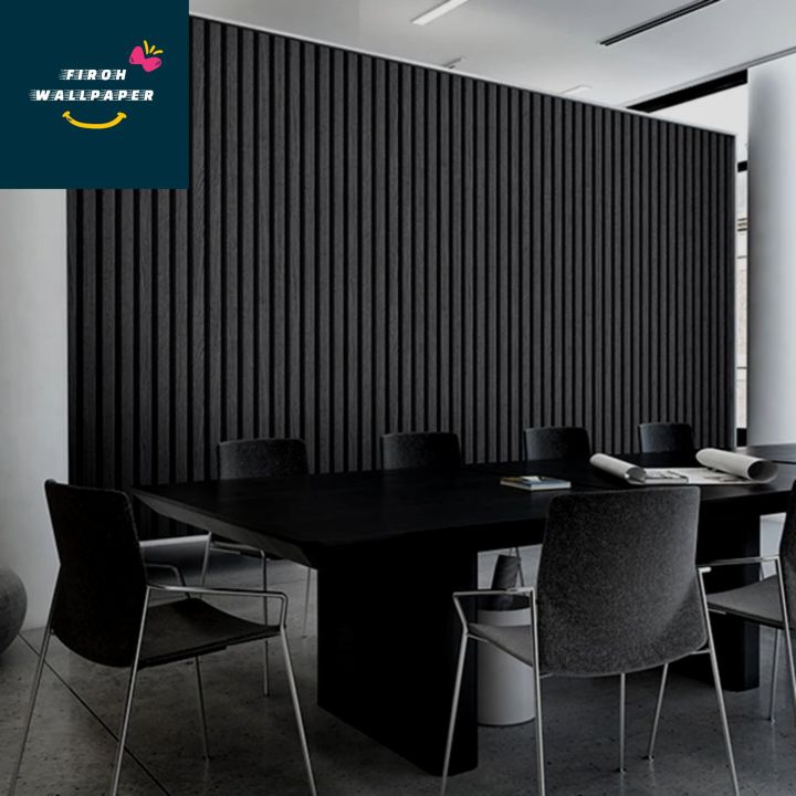 wallpaper stiker dinding hitam garis hitam minimalis ruangan terbaru ...