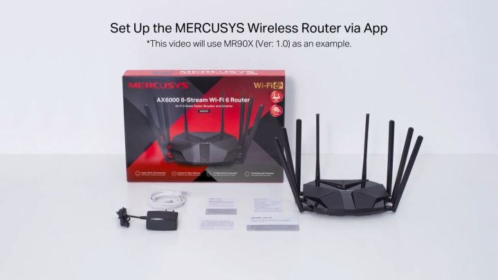 Mercusys (By TP-Link) MR90X AX6000 WiFi 6 (2.4GHz + 5GHz) 8-Stream ...
