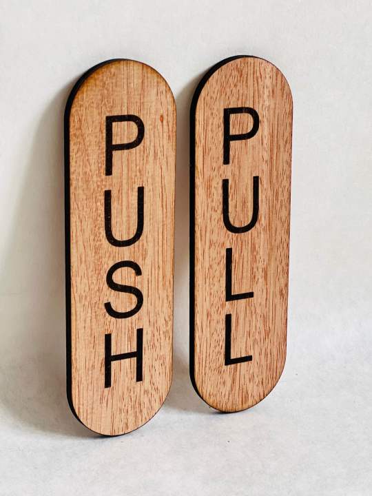 Wood Push Pull Door Signage | Lazada PH
