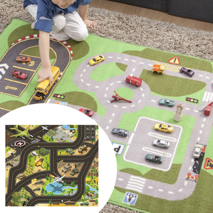 Baby Play Mat City Traffic Road Map Mat Carpet City Car Parking Lot ...
