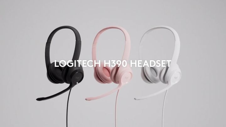 Logitech H390 Wired Headset for PC/Laptop, Stereo Headphones with Noise Cancelling Microphone ...