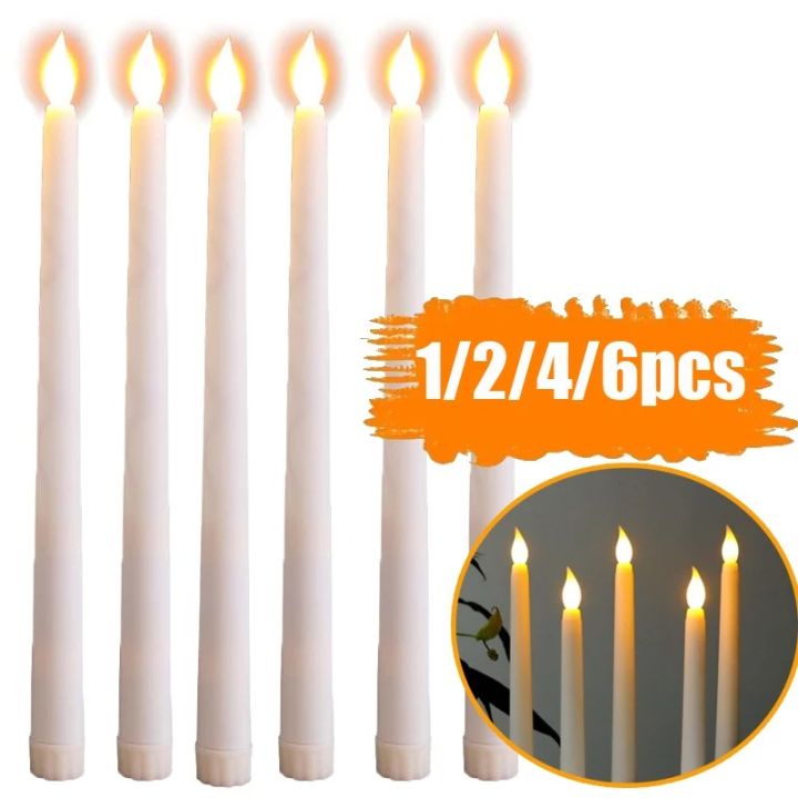 6PCS LED Flameless Taper Candles Tapered Candle Battery Operated Warm ...