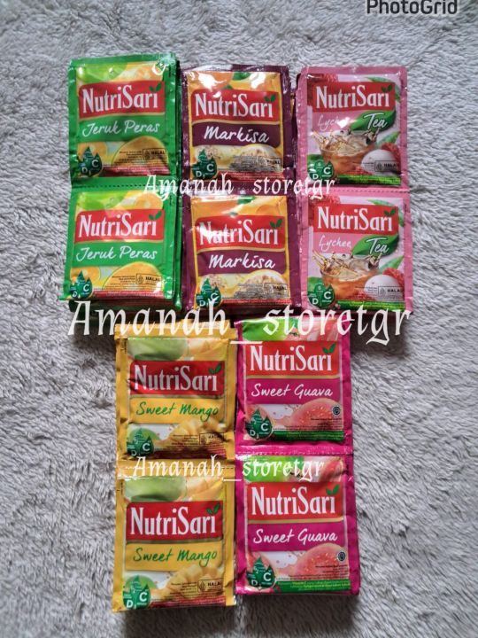 Nutrisari All Varian jeruk peras leci tea markisa jambu sirsak anggur ...