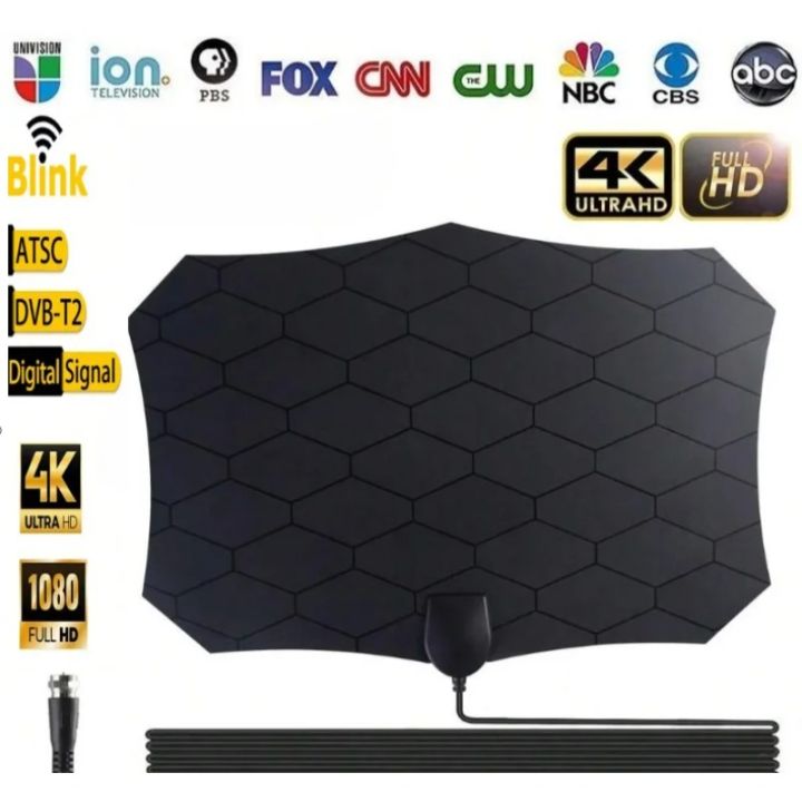 Digital HDTV Antenna Long Range 380 Miles Indoor Amplified Signal ...
