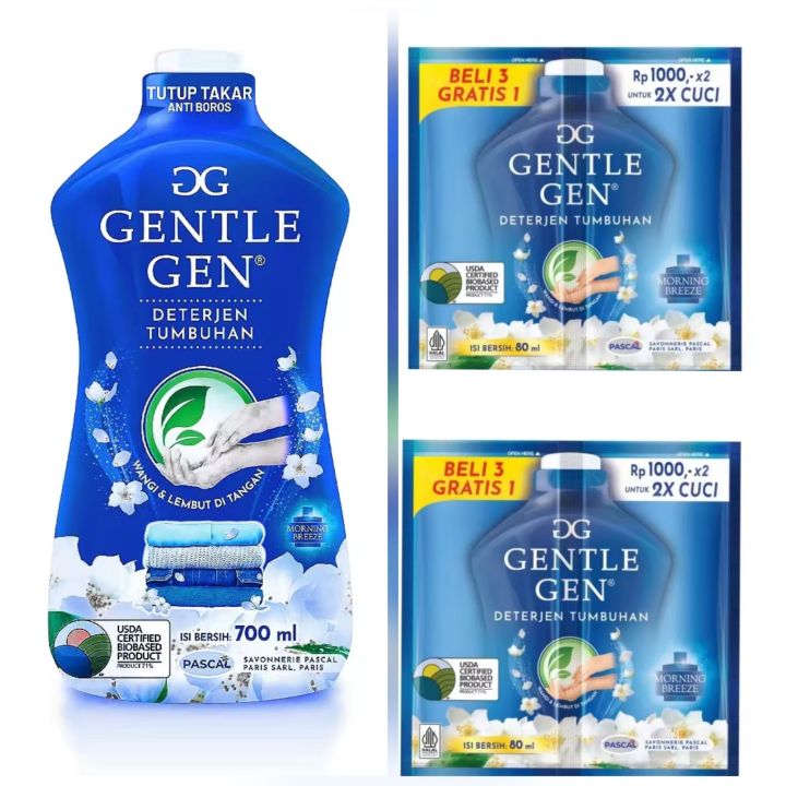 Gentle gen deterjen cair 700 ml botol / gentle gen renceng 16 sachet ...