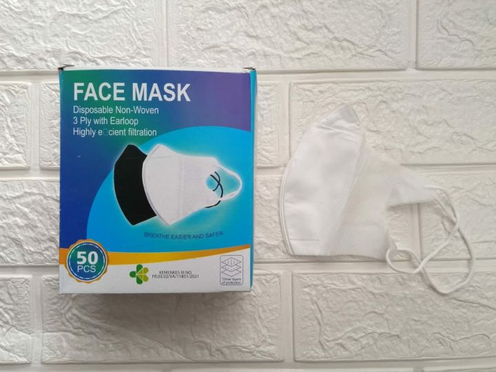 Masker Duckbill murah Face Mask Murah Hitam Putih Isi 50 pcs | Lazada ...