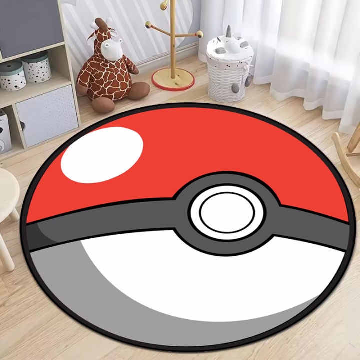 Pokeball Pattern Round Rug for Living Room Bedroom Deco Rug Anime ...
