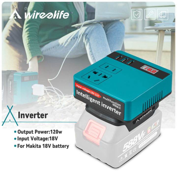 Arrived in 3 days🚚Wireelife 120W Power Inverter DC 18V hingga 220V ...