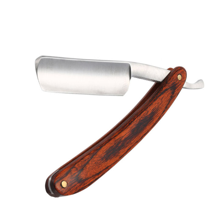 YINTAL Men Shaving Straight Razor Beech Wood Handle Classic Barber ...