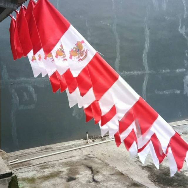 bendera umbul umbul merah putih zigzag segitiga 8 mata 8 gelombang 3meter | Lazada Indonesia